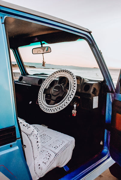 Roaming Original White - Steering Wheel Cosie – The Bohemian Club